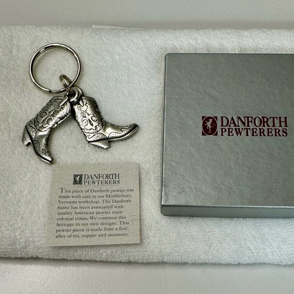 Danforth Pewter | Accessories | Danforth Pewter Cowboy Boots Keyring ...